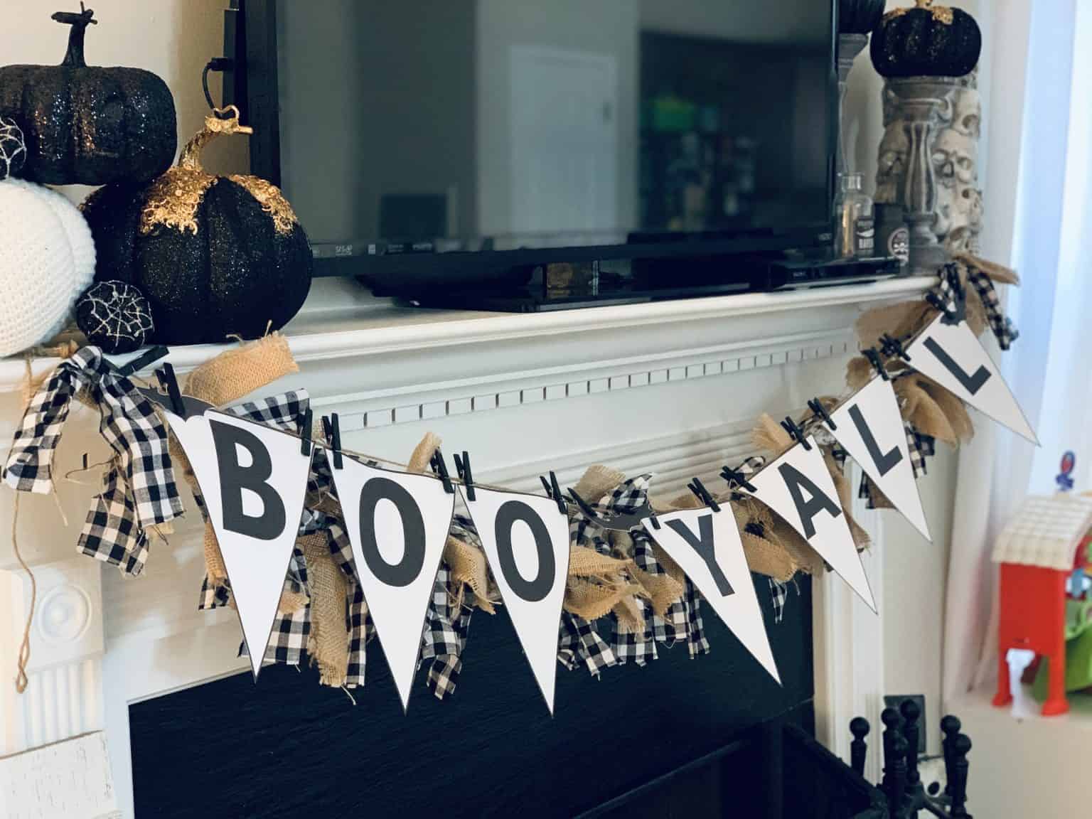 Boo Y'all! Free Printable Halloween Banner - Mimosas & Motherhood
