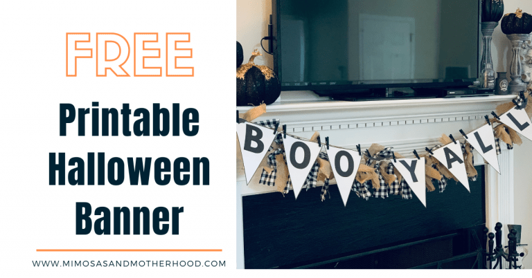 Boo Y'all! Free Printable Halloween Banner - Mimosas & Motherhood