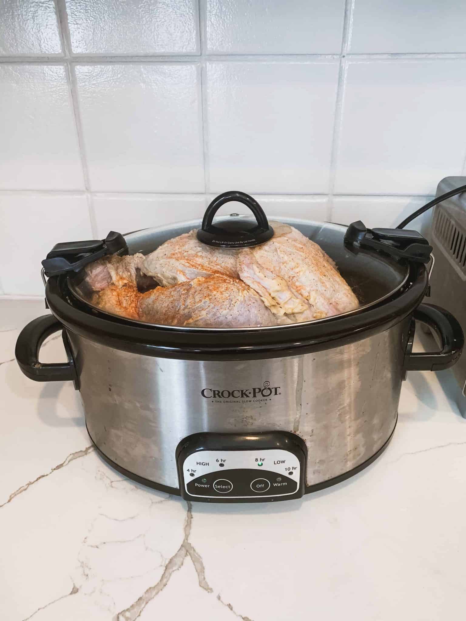 How to Cook a Turkey in a Crockpot - Mimosas & Motherhood