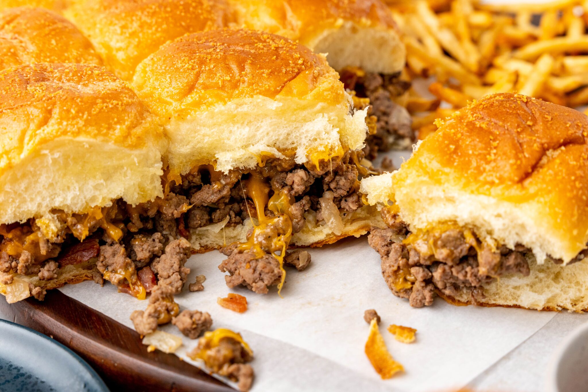 Bacon Cheeseburger Pull-Apart Sliders - Mimosas & Motherhood