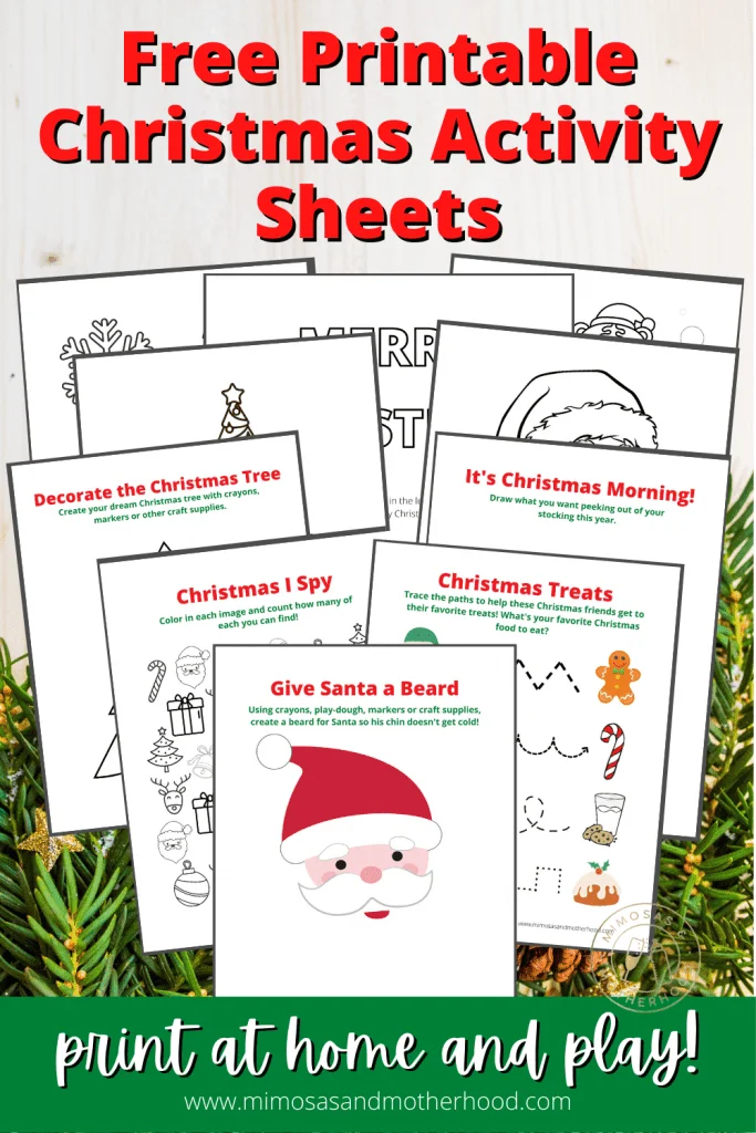 Free Printable Christmas Activity Sheets - Mimosas & Motherhood