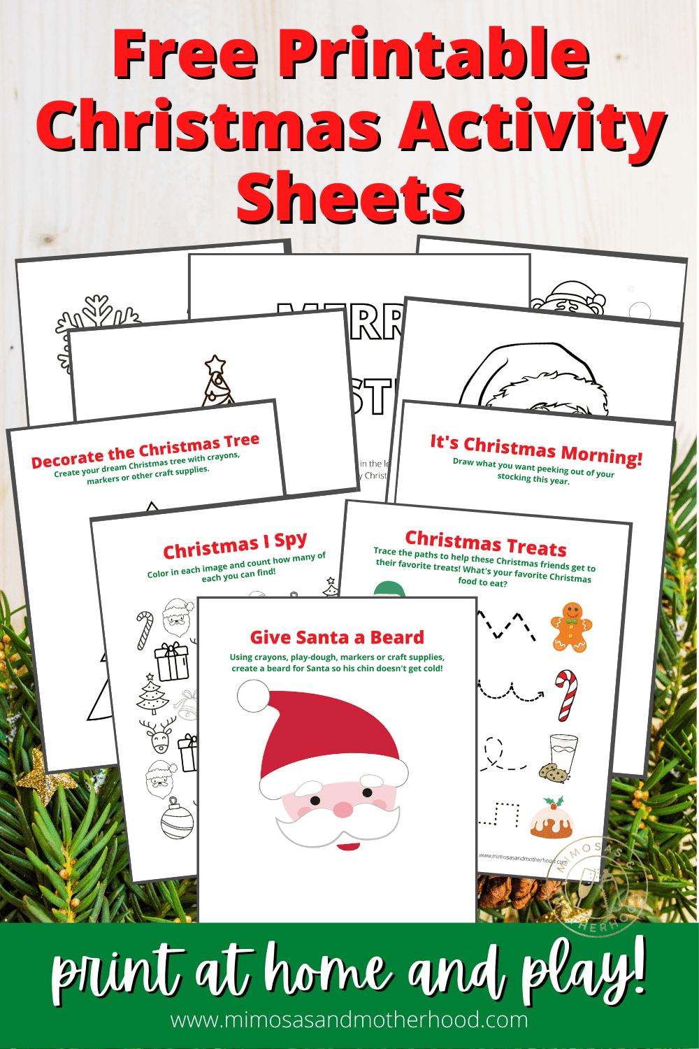 Free Printable Christmas Activity Sheets Mimosas Motherhood