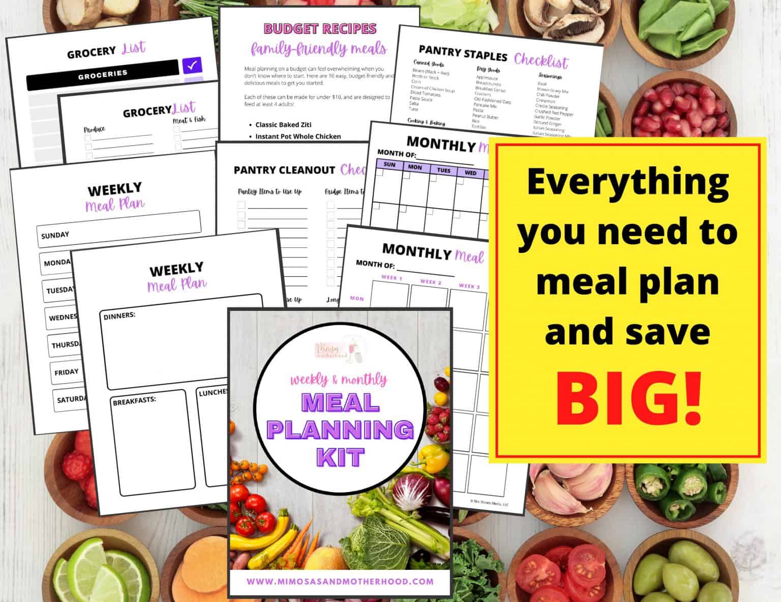 How to Budget Meal Plan for Families {Free Printable} - Mimosas ...