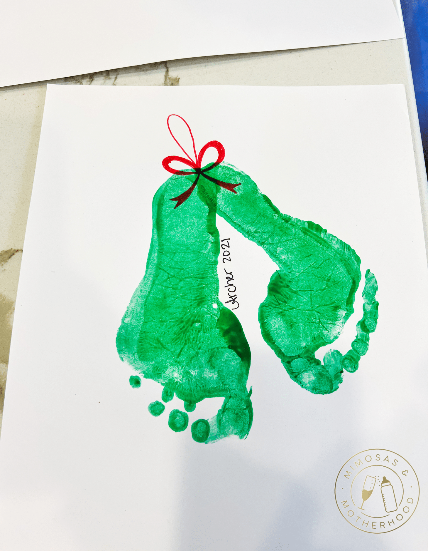 Mistletoes Easy Christmas Footprint Craft (Great Baby’s First Christmas ...