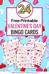 Free Printable Valentine's Day Bingo Cards (24 Card Set) - Mimosas ...