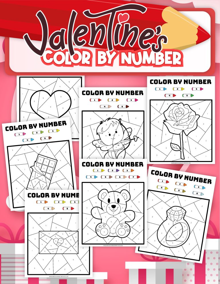 Free Valentines Day Color By Number Printables - Mimosas & Motherhood