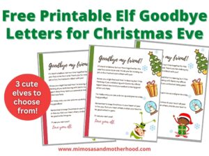 Free Printable Elf Goodbye Letters from your Elf on the Shelf - Mimosas ...