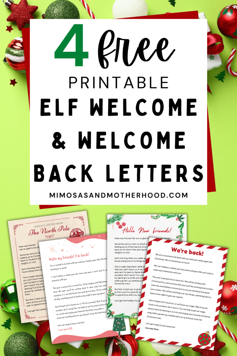 Free Printable Elf on the Shelf Arrival and Welcome Letters - Mimosas ...