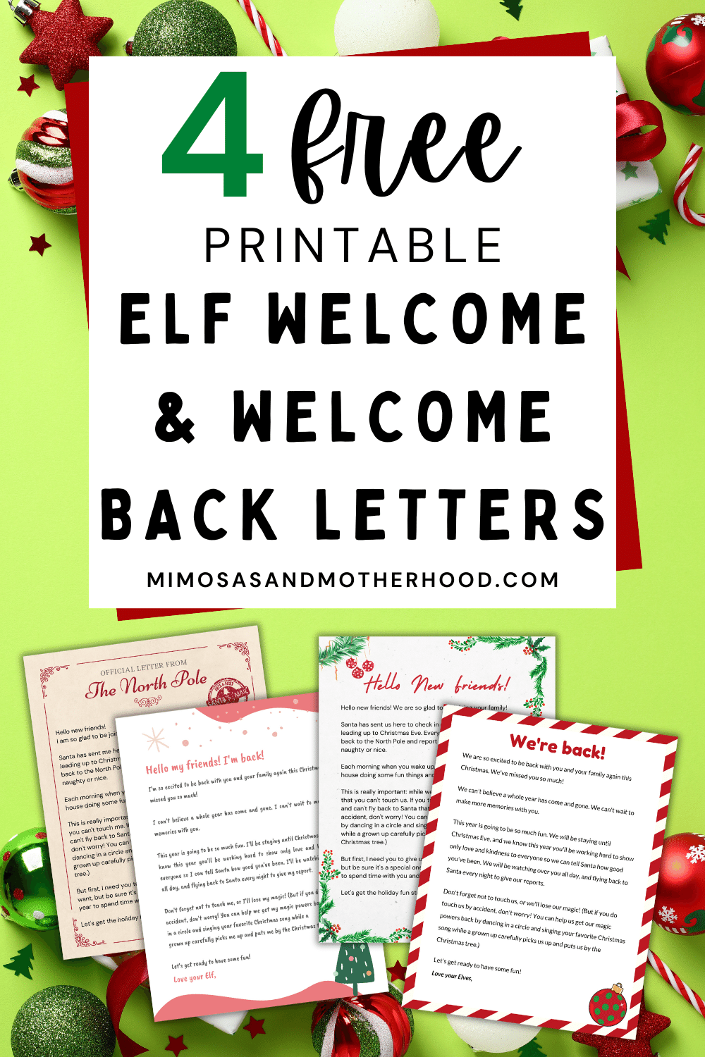 Free Printable Elf on the Shelf Arrival and Welcome Letters - Mimosas ...