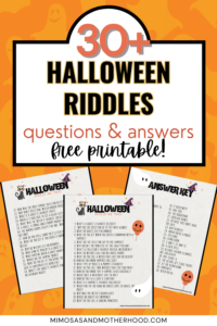 Free Printable Halloween Riddles with Answers for Kids - Mimosas ...