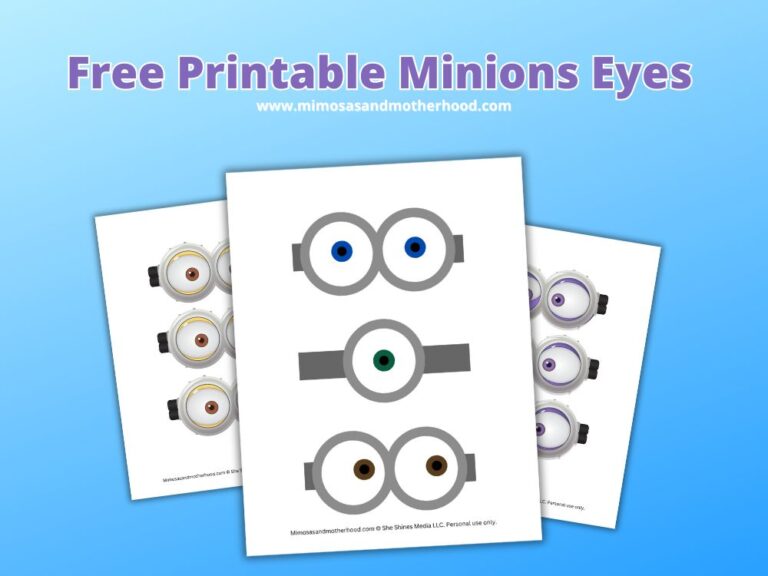 Free Printable Minion Eyes - Mimosas & Motherhood