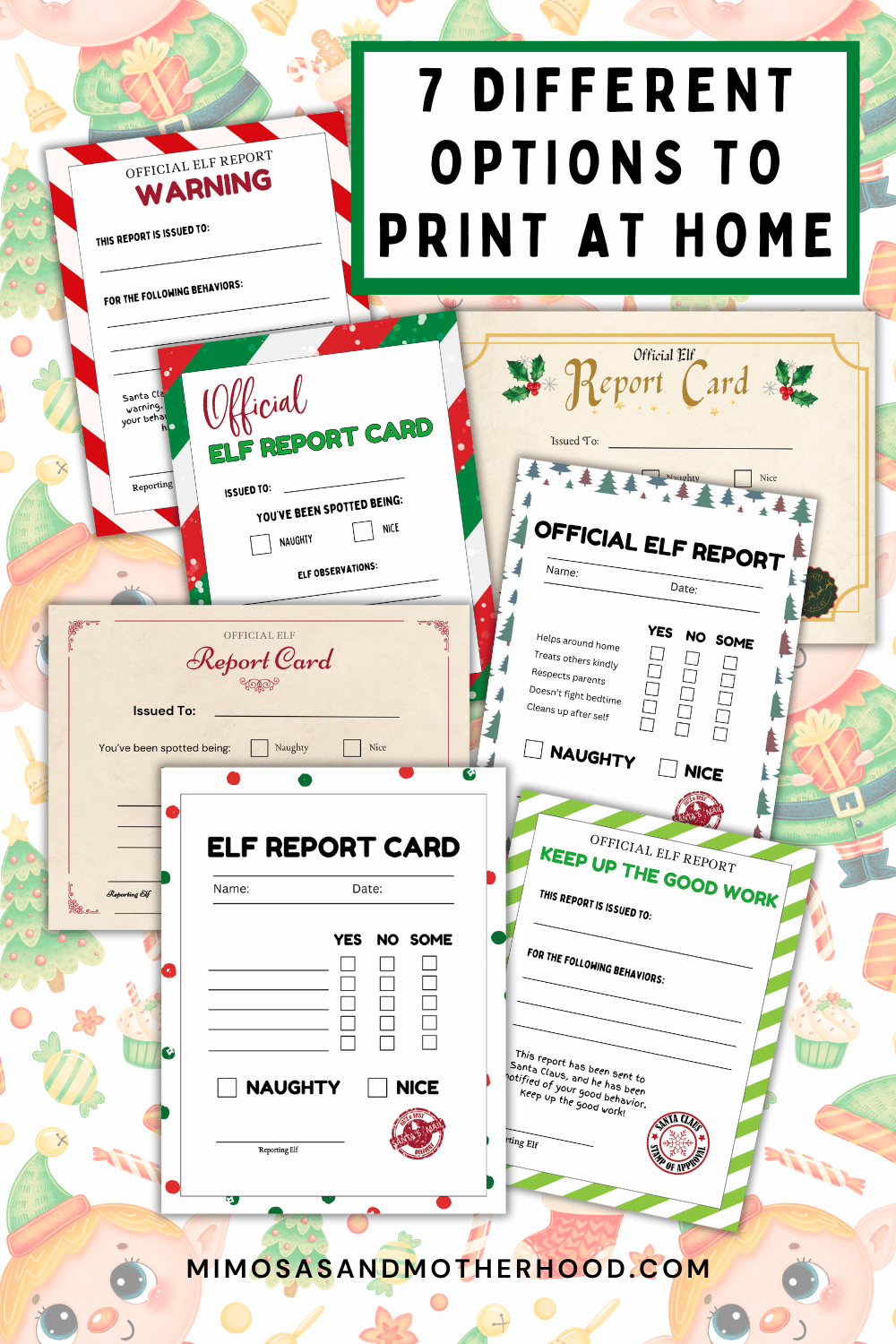 Free Printable Elf Report Cards- Official Elf Report - Mimosas & Motherhood