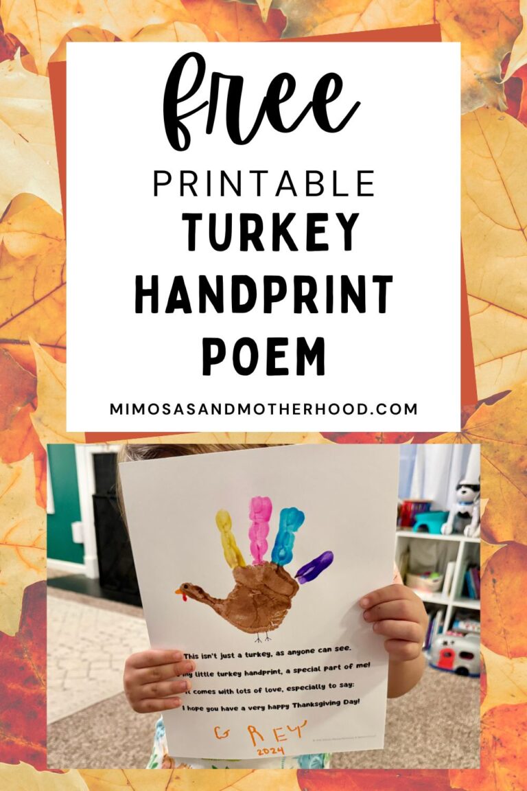 Adorable Thanksgiving Turkey Handprint Poem Printable - Mimosas ...