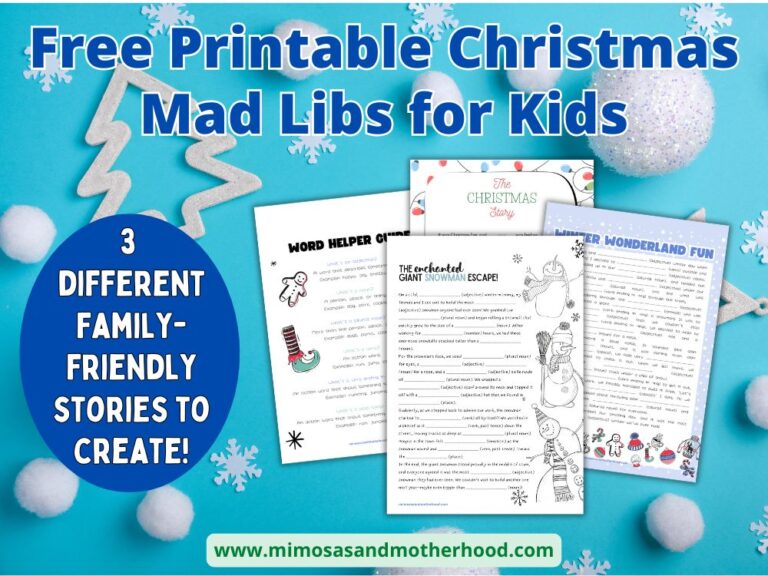 Free Printable Christmas Mad Libs for Kids - Mimosas & Motherhood