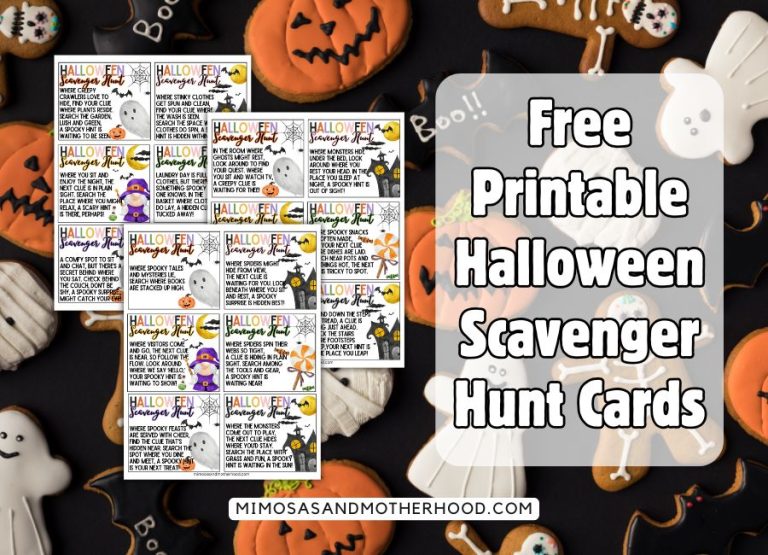 Free Printable Halloween Scavenger Hunt for Kids - Mimosas & Motherhood