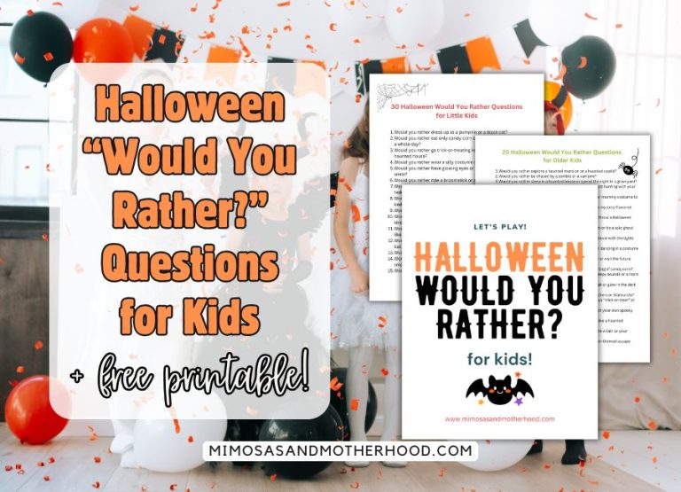 50 Halloween Would You Rather for Kids (free printable!) - Mimosas ...