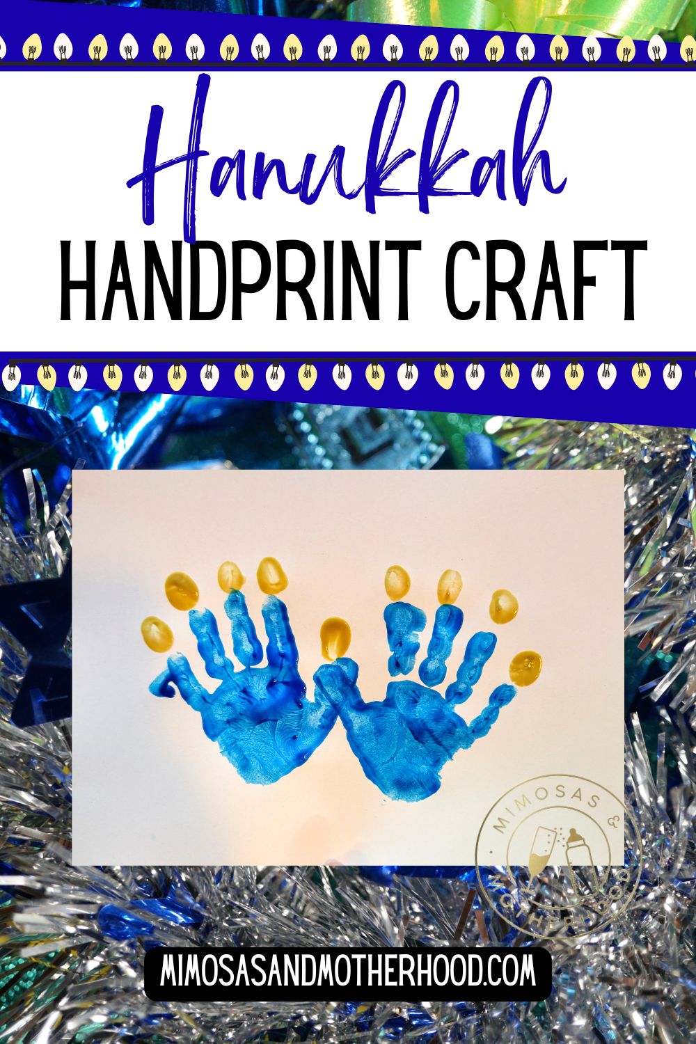 Easy Hanukkah Handprint Menorah Craft for Kids - Mimosas & Motherhood